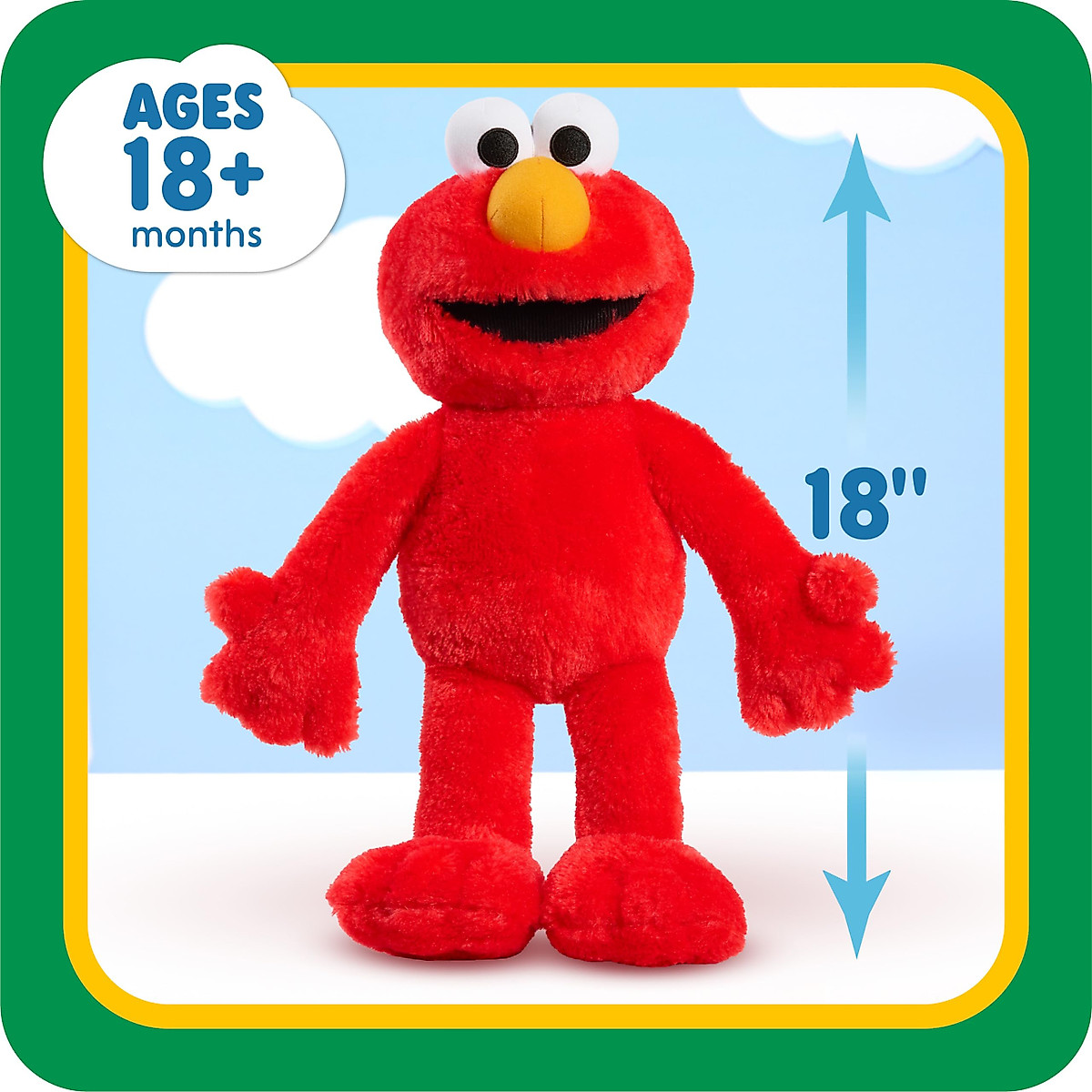 Just Play Sesame Street Big Hugs 18-inch Large Plush Elmo Doll, Soft and Cuddly, Red, Pretend Play, Kids Toys for Ages 18 Month