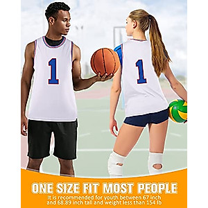 Funtery 12 PCS Men Basketball Jerseys Mesh Basketball Uniform 2XL Reversible Basketball Team Jersey for Men(White)