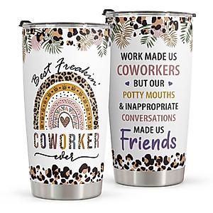 Macorner Coworkers Gift - Stainless Steel Tumbler 20oz - Coworkers Gifts for Women - Funny Christmas Gifts For Coworkers Women Colleagues Friends - Farewell Going Away Goodbye Gifts for Work Bestie