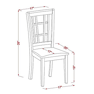 East West Furniture Nicoli Dining Room Faux Leather Upholstered Wood Chairs, Set of 2, Black