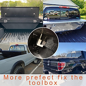Upgraded Truck Tool Box Mounting Kit Comes With Fastening Nuts - Aluminum Pickup Truck Bed Toolbox Mounting Kit - Universal Black Truck Tool Box Tie Downs Accessories - J-Hooks Crossover Fixed Kit