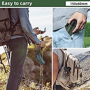 JLHT 40X60 Monocular Telescope High Power Monocular for Adults with Phone Adapter& Tripod& Hand Strap Low Night Vision Monocular Equipped with BAK4 Prism for Bird Watching Hunting Traveling Concert