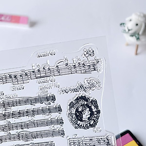 Musical Note Score Staff Clear Stamps Transparent Silicone Stamp Album Cards Rubber Stamp for Card Making Decoration and DIY Scrapbooking