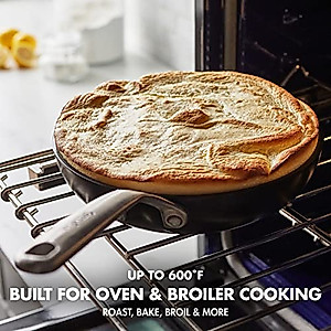 GreenPan GP5 Hard Anodized Healthy Ceramic Nonstick 8" Frying Pan Skillet, Heavy Gauge Scratch Resistant, Stay Flat Surface, Induction, Mirror Finish Handle,Oven Safe, PFAS-Free, Black