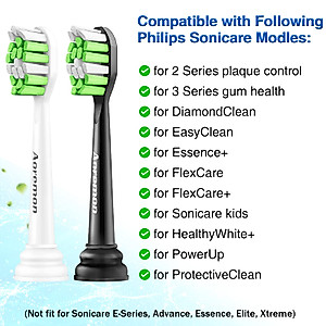 Aoremon Replacement Toothbrush Heads Compatible with Sonicare DiamondClean W C2 G2 W2 C1 C3 4100 5100 6100, 12 PCS Replacement Heads for Philips Sonicare Electric Toothbrush