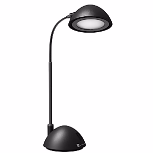 Lavish Home 72-L081-B, Black Desk Lamp Adjustable Gooseneck for Reading, Crafts, Writing-Modern Design Light for Bedroom, Home, Office, and Dorm, 5”x 5” x21