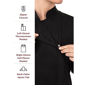 Chef Works Women's Hartford Chef Coat, Black, Medium