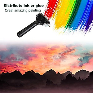 ZOEYES 4 Pack Rubber Brayer Roller, Vinyl Rubber Brayer, Ink Printmaking Roller Tool for Crafting, Painting, Ink Paint Block Stamping, Wallpapers, Gluing Application (2.4”, 4”, 5.9”, 7.9”) - Black