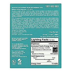 Ecosmart LED Dimmable 75-Watt Daylight Light Bulb, 1155-Lumen, 5000K, A19, E26 Base, 8 Bulbs