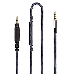 Audio Cable Replacement with in-Line Mic and Remote Volume Control Compatible with SHURE SRH840 SRH940 SRH440 SRH750DJ Headphones and iPhone iPod iPad Apple Devices