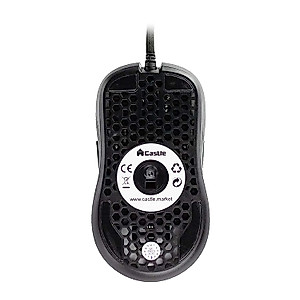Castle Ultralight PC USB Wired Mouse with Honeycomb Shell - 10k DPI Optical Sensor Gaming Mouse - Ambidextrous Mouse with RGB Lighting and 8 Programmable Buttons