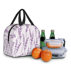 Carati Lavender Floral Purple Lunch Bag, Waterproof, Reusable, Durable