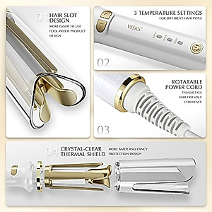 VISKS Auto Ceramic Hair Curler, Automatic Curling Iron with 1" Barrel & 3 Heat Settings, Super Easy-to-use 1 inch Curling Iron, Auto Rotating Curling Wand, Fast Heating Rotating Curling Iron