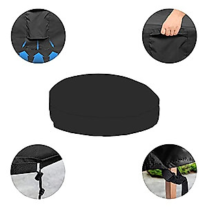 StorMaster 75" Heavy Duty 420D Waterproof Daybed Cover Outdoor Round Canopy Day Bed Sofa Cover Patio Furniture Cover UV Weather Resistant Black