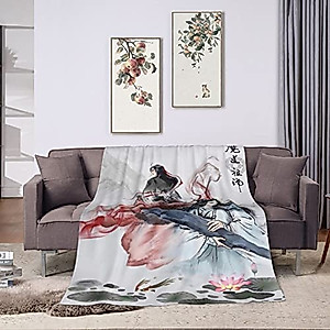 Ceferon Mo Dao Zu Shi Ultra-Soft Micro Fleece Throw Blanket Living Room 80'X60', Black