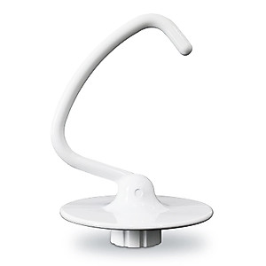 K45DH Dough Hook Replacement for KitchenAid Mixers - Compatible with K45, K45SS, KSM90, KSM110, KSM150 Tilt-Head Stand Mixers, 4.5-5 Quart Bowls - Coated C-Shaped Hook for Kneading Yeast Doughs