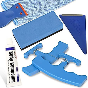 Gold Label Detailing Emblem Removal Tool Kit - Car Surface Logo Emblem Remover Kit with Scratch Repair Body Compound and Soft Applicator Sponge for Car Wrapping Film Installation (Premium Kit)