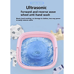 FlexiWash Portable Washing Machine, Mini Washing Machine with 3 Modes Deep Small Foldable Bucket Washer for Camping, RV, Travel, Small Spaces, Lightweight and Easy to Carry