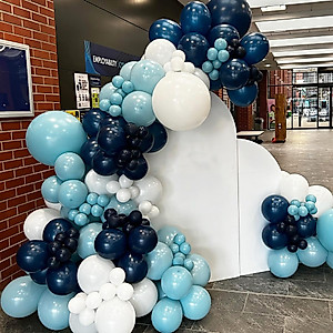 170Pcs Different Blue Balloons Arch Garland Kit with white balloons for Baby Shower Bridal Shower Birthday Wedding Party Decorations