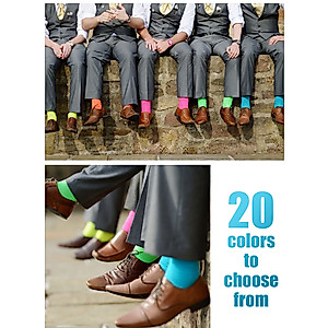 Yaomiao 20 Pairs Boys Solid Dress Socks Colorful Crew Socks Long Socks for Boy Casual Lightweight Cotton Athletic Socks Breathable Socks for Boys Girls