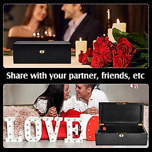 Mifoci 2 Pieces Wooden Adult Man Woman Toy Box Storage with Lock and Key Wooden Storage Box Lockable Keepsake Box Toy Box Organizer Locking for Personal Items, Jewelry, Keepsake