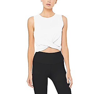 Bestisun Workout Athletic Crop Tops Yoga Crop Top Workout Shirts Cropped Workout Tank Gym Yoga Shirt Fitness Clothes Workout Tops White XL