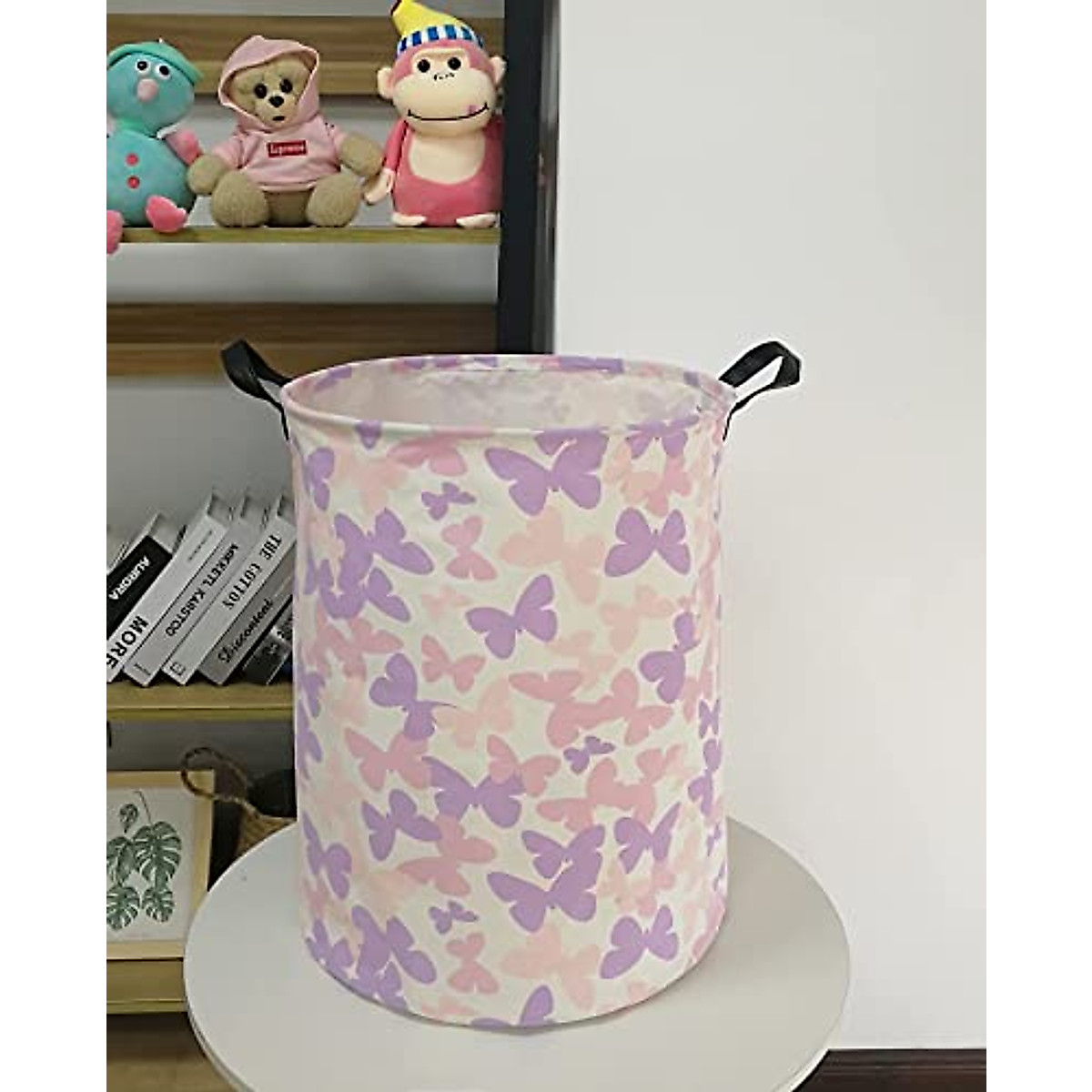 ACMUUNI Butterfly Storage Basket Canvas Laundry Basket Foldable Waterproof Large Storage Baskets for Kids Boys and Girls, Office, Bedroom, Clothes,Toys
