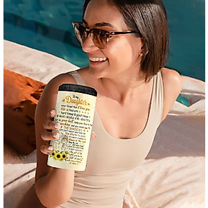 Daughter Can Cooler - Sunflower To My Daughter Can Cooler From Mom - Birthday Gifts For Daughter From Mom - Gift for Daughter on Mother's Day, Christmas, Birthday