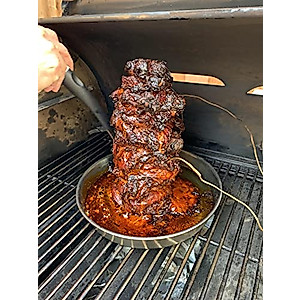 Al Pastor Skewer for Grill, 7.5'' and 10'' Skewers, 10"x10" and 1.40 depth Stainless Steel Base Plate,Vertical Skewer,Bbq Vertical Skewer,Trompo Para Tacos Al Pastor,Vertical Rotisserie,Vertical Spit