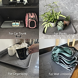 PetLike Boot Tray for Entryway Indoor, Pet Food Mat Tray, 16.7 x 12.8 inch 2 Packs, Waterproof Rubber Shoe Tray for Indoor and Outdoor, Multi-Purpose Tray for Boots, Shoes, Pets, Garden…