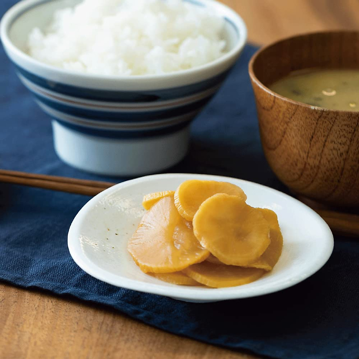 Pickled daikon radish, MSG free, Soy souce flavor, Authentic Japanese Takuan, 3.5oz x 3packs, Vegan, Product of Japan