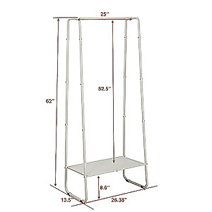 SunnyPoint Freestanding Clothes Garment Rack, Organizer Closet (WHT)