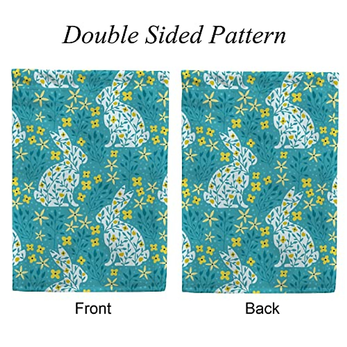 My Little Nest Seasonal Garden Flag Rabbit Silhouettes and Flowers Vertical Garden Flags Double Sided for Home Farmhouse Yard Holiday Flag Outdoor Decoration Banner 12"x18"