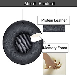 Aiivioll Protein Leather Replacement Earpads for Everest 300, V300BT Headphone Earpads, Headphone Ear Cushions, Headset Earmuffs Repair Parts (Black)