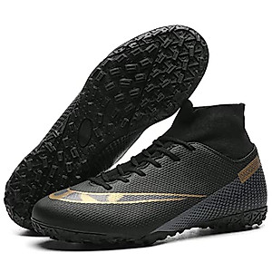 Qzzsmy Football Sneakers for Mens,Soccer Boots Indoor Turf Cleats,High Tops Ankle Boots ZQXCD05-M1-40