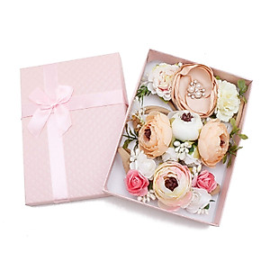 mligril Baby Girl Floral Headbands- 3pcs Nylon Headband Handmade Flower Crown Elastic Hairband Newborn Toddler Hair Accessories Gifts for Girls （1-6 years old）