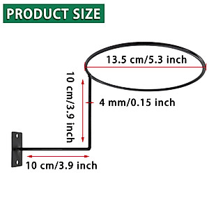 TiciKim Pack of 4 Metal Hat Holder Wall Mounted Cowboy Hat Rack Hat Hanger for Wall Display, Cowboy Hat Holder Organizer Multifunctional Organizer Display Rack for Cowboy Hat, Cap, Wigs (Black)