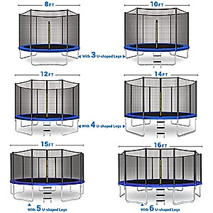 CalmMax Trampoline 12FT Jump Recreational Trampolines with Enclosure Net - ASTM Approved - Combo Bounce Outdoor Trampoline for Kids Family Happy Time