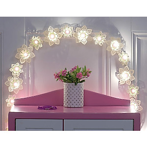 Craftabelle – Twinkling Fairy Flowers Creation Kit – DIY Twinkle Lights for Bedroom – 106pc String Light Set with Accessories – DIY Arts & Crafts for Kids Aged 8 Years +