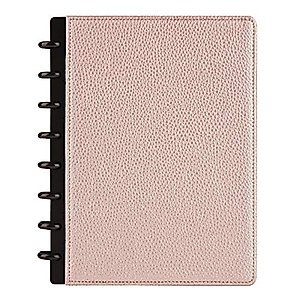 TUL® Discbound Notebook, Elements Collection, Junior Size, Narrow Ruled, 60 Sheets, Rose Gold/Pebbled