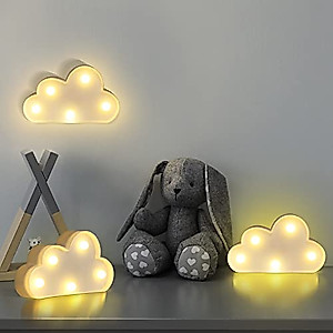 3 Pcs LED Cloud Night Light Can Be Hung On The Wall Kids Room Room Light, Suitable for Birthday Party Holiday Decoration Baby Room Nursery Decoration (Cloud)