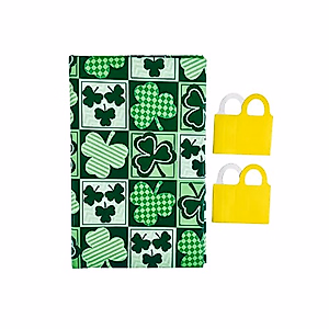 Serafina Home St. Patrick's Day Shamrock Clovers Vinyl Flannel Back Tablecloth (52" x 90" Oblong)