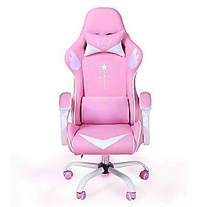 Game Chair Can-Go-to-Computer-Chair Cafe Pink Comfortable Girl Fashion Cute Home Internet