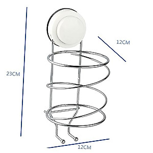 HONMEET Hair Dryer Holder Storage Shelf Storage Rack Hair Dryer Stand Hair Dryer Rack Blow Dryer Holder Storage Shelves Silver
