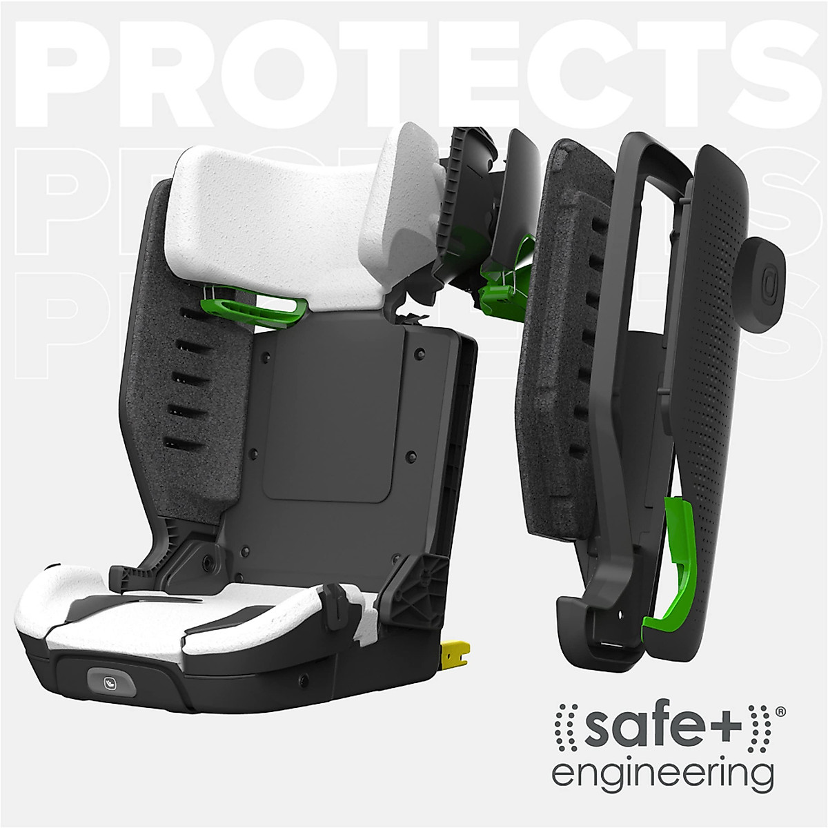 Diono Monterey 5iST FixSafe High Back Booster Car Seat with Expandable Height and Width, Compact Fold to Full Size Booster, Foldable, Portable Booster for Go-Anywhere Travel, Blue Sky