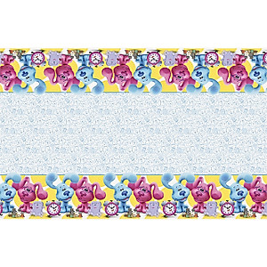 Vibrant Blue's Clues Multicolor Table Cover - 54" x 84" (1 Pc.) - Durable Rectangular Plastic Tablecloth - Perfect Kids Party Decor
