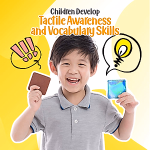 LITTLE CHUBBY ONE Sensory Textured Squares - Mini Pillows and Patches - Set of 20 Different Covered Squares Promotes Sensory Learning Motor Skills Tactile Awareness and Vocabulary Great Gift for Kids