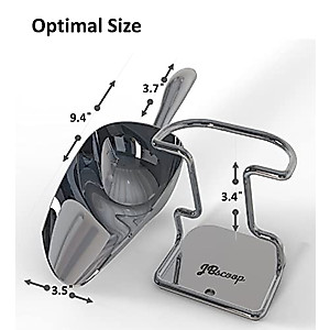 JBscoop Stainless Steel Ice Scoop 8 OZ, Metal Ice Scooper For Ice Maker, Multipurpose For Candy Kitchen Bar Party Wedding Pet Animal Dog Food Scoop Beach Shovel