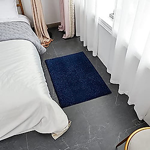 LOHAS Home Modern Area Rug Indoor Rectangle Solid Carpet Accent Rug Living Room Family Room, 2 x 3 Feet, Navy Blue