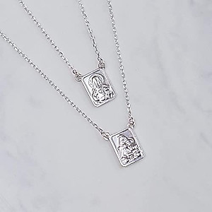 Roman Infinity Holy Scapular Sterling Silver Necklace 26 Inches Long